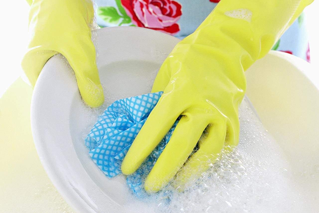 Reusable Rubber Cleaning Gloves Set | Hand Gloves for Washing, Cleaning ...